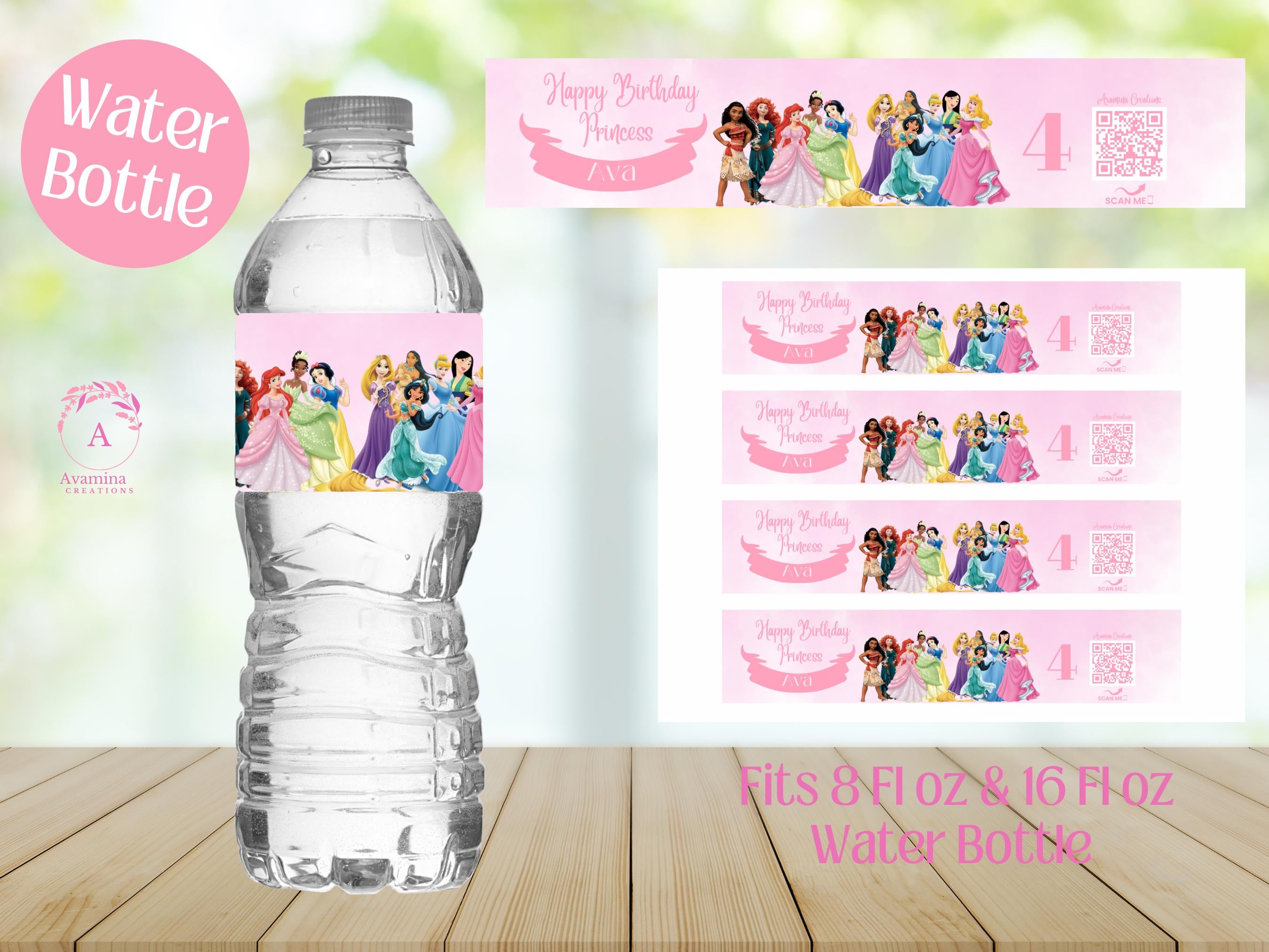 Princess Party Pack Labels - Chip Bag - Water Bottle - Candy Bar -fruit ...