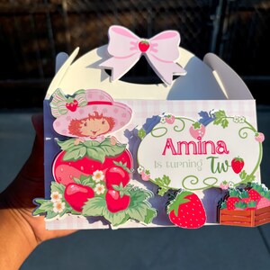 Strawberry 3D Gable Box- Shortcake-custom Gable Box - 3D- Birthday Gable Box - Shortcake Party ...