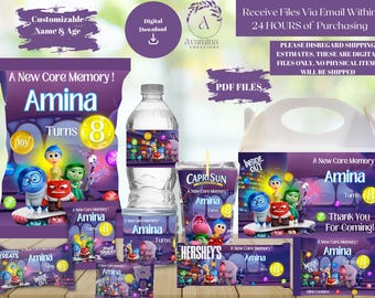 Inside Out Birthday Party Bundle Party Treats Chip Bag Capri Sun Water ...
