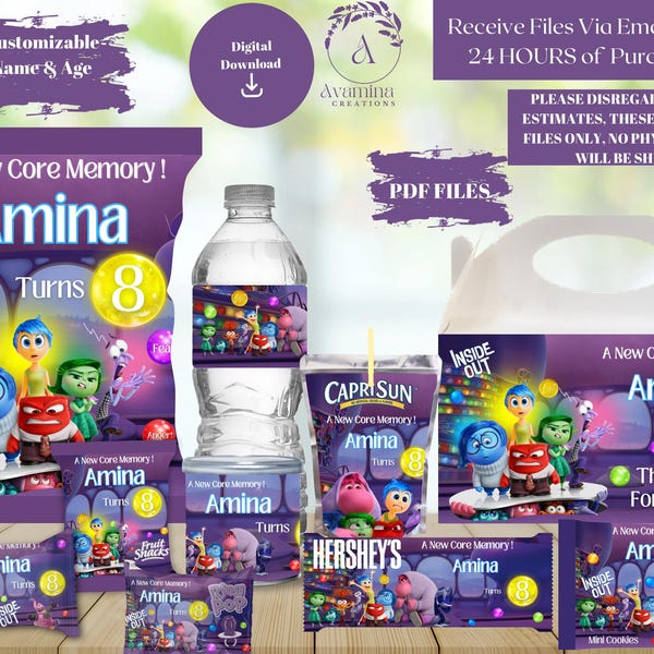 Inside Out Birthday Labels - Etsy