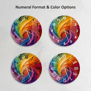 Glass Colorful Wall Clock Wall Art, Color Palette Tempered Glass Wall ...