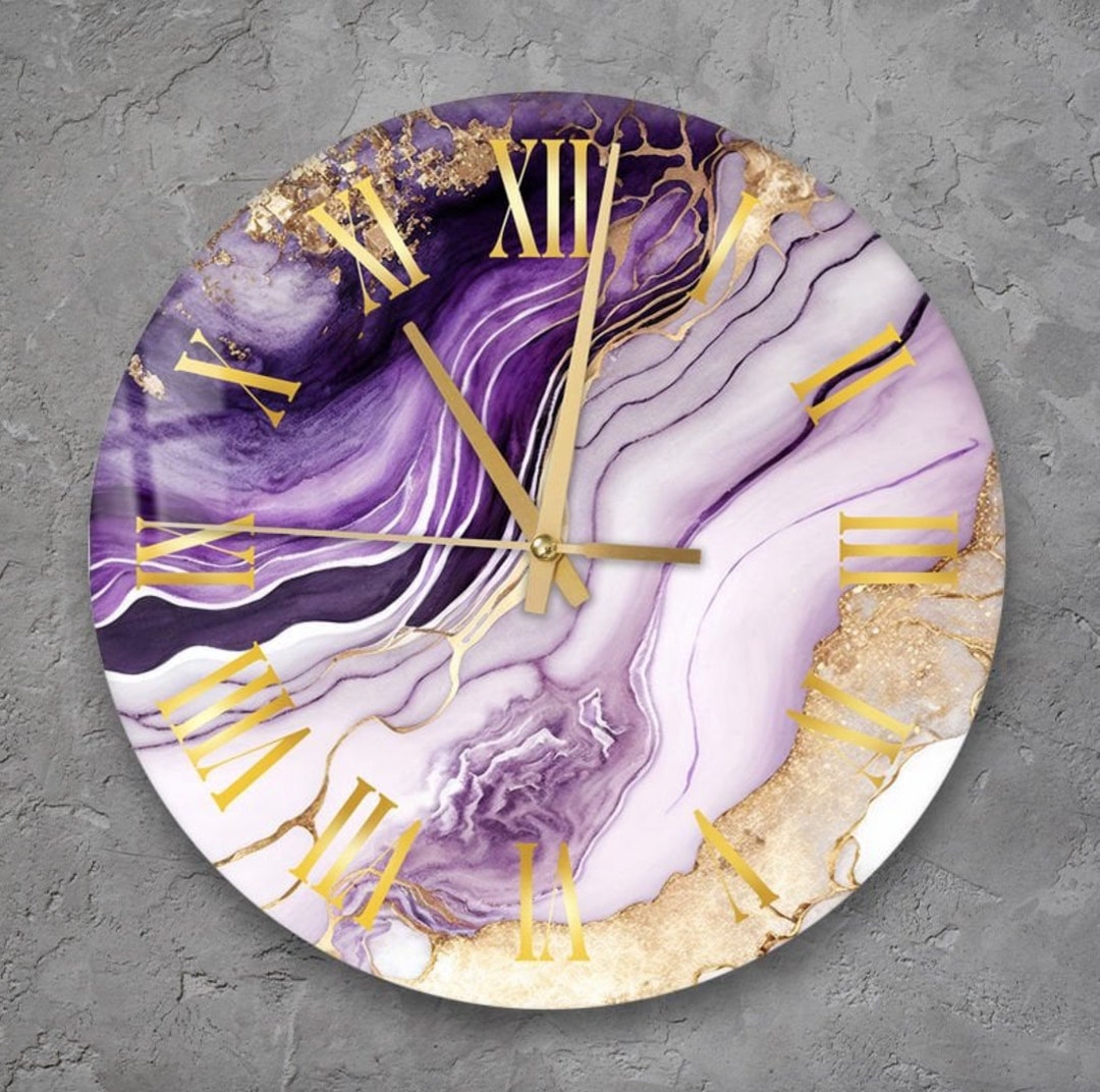Glass Floral Wall Clock Wall Art, Abstract Wall Clock, Housewarming ...