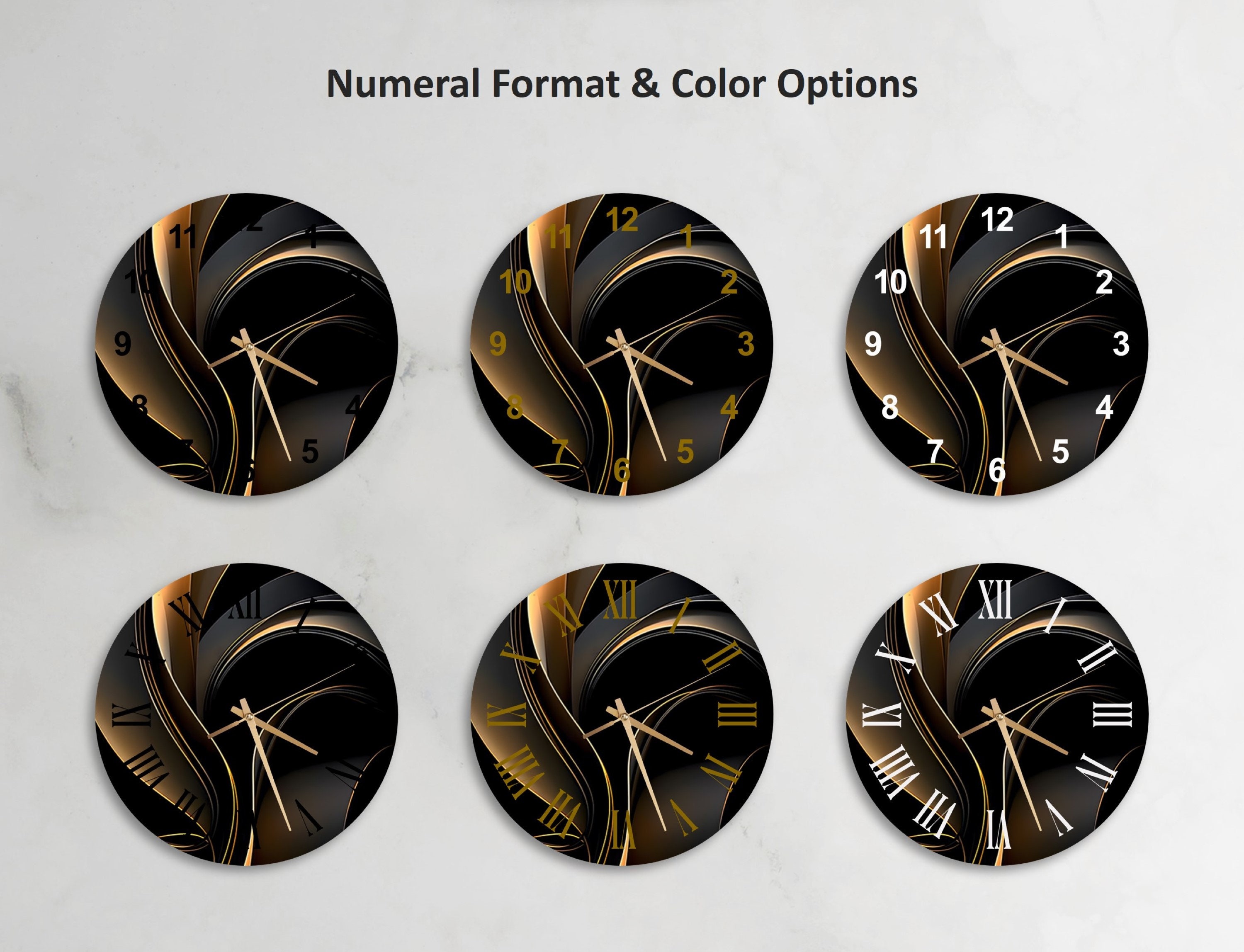 Glass Abstract Wall Clock Wall Art, Geometric Dark Tempered Glass Wall ...