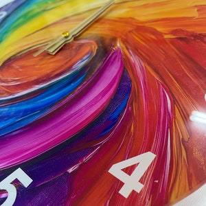 Glass Colorful Wall Clock Wall Art, Color Palette Tempered Glass Wall ...