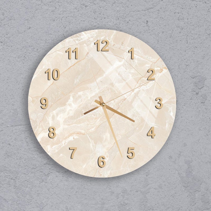 Travertine Wall Clock - Etsy UK