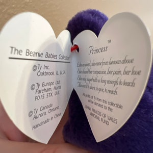 RARE Princess Beanie Baby With Tag ERRORS - Etsy