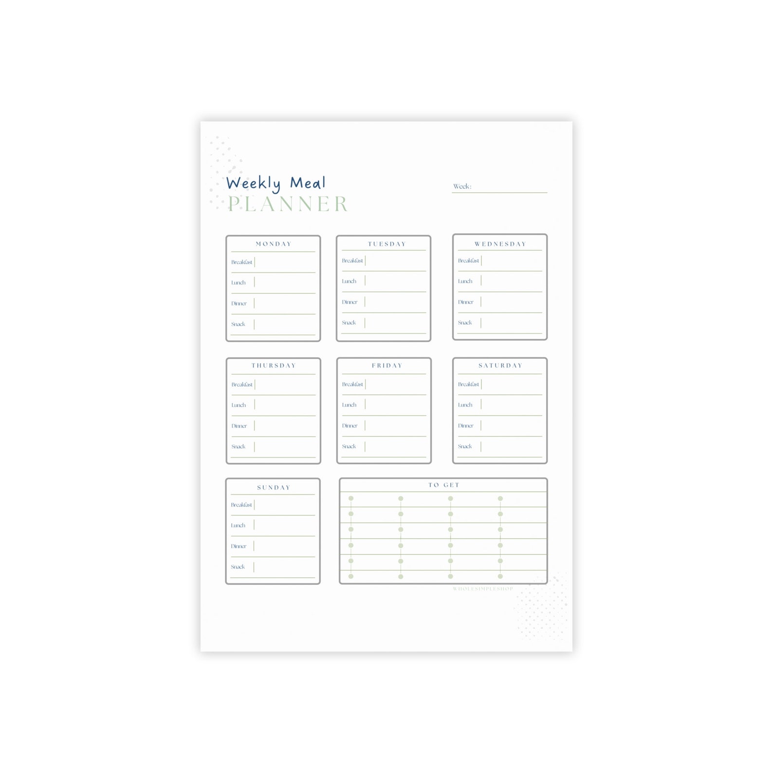 Weekly Meal Plan Post-it® Note Pads - Etsy