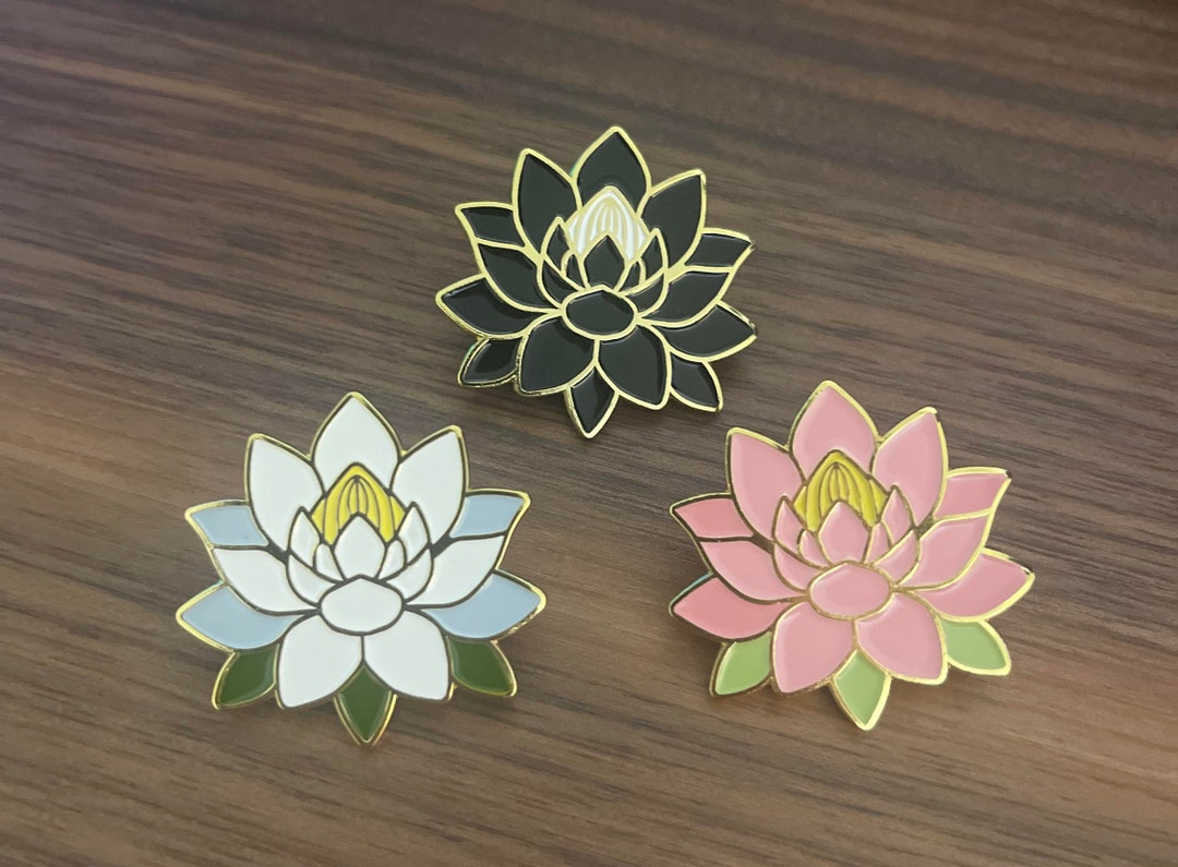 Lotus Flower Enamel Pins - Etsy
