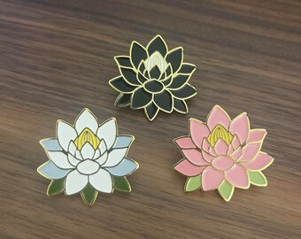 Floral Mini Pins Lotus Enamel Pin, Enamel Pins, Flower Pins, Tiny Pins ...