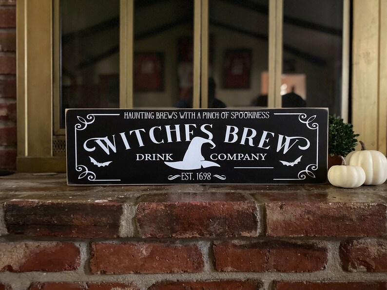 Witches Brew Halloween Wood Sign - Entryway or Kitchen Decoration - Etsy