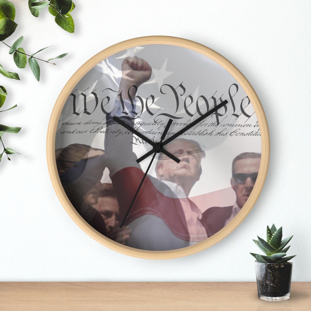 Trump Wall Clock, Trump Clock, Trump Fight Clock, Trump Survivor Wall ...