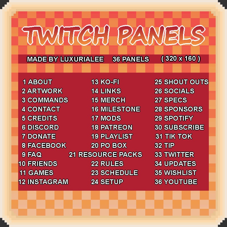 36x Pixel Art Apple Twitch Panels Stream Panels Luxurialee Fruits ...
