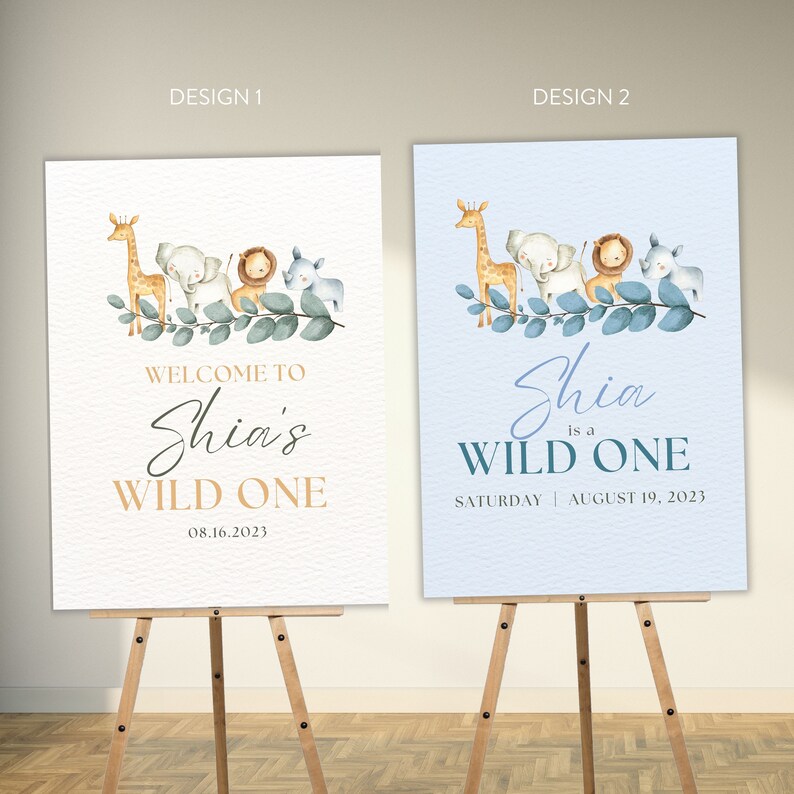 Wild One Birthday Sign First Birthday Decor Jungle Themed Birthday ...