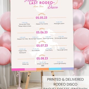 Cowgirl Disco Itinerary Bachelorette Party Itinerary Disco Rodeo Decor ...