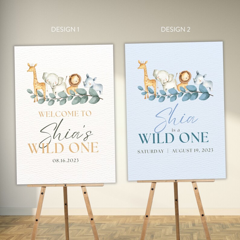 Wild One Birthday Sign First Birthday Sign Jungle Themed - Etsy