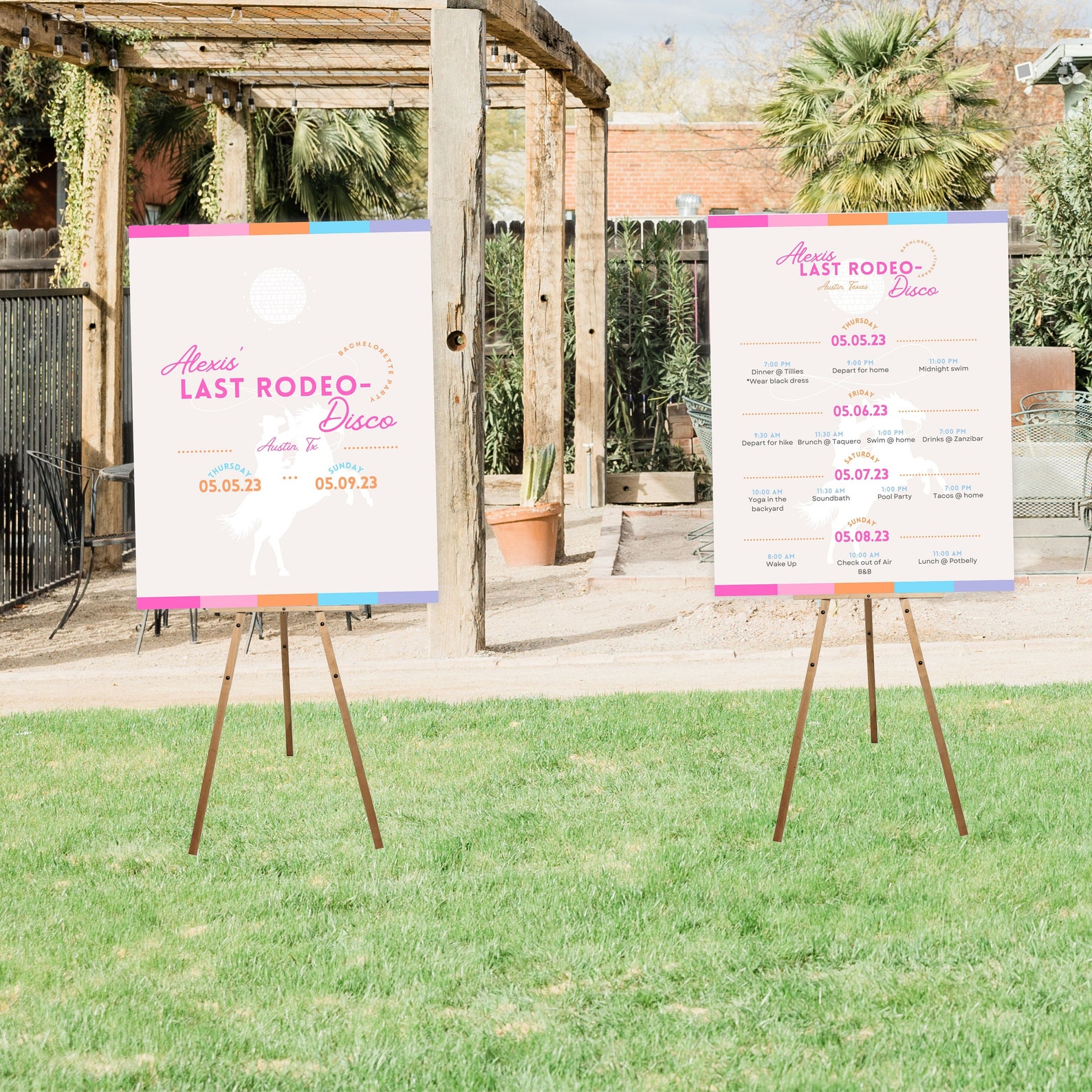 Cowgirl Disco Itinerary Bachelorette Party Itinerary Disco Rodeo Decor ...