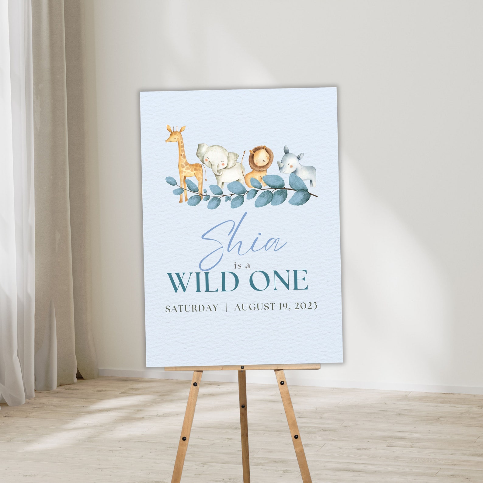 Wild One Birthday Sign First Birthday Decor Jungle Themed Birthday ...