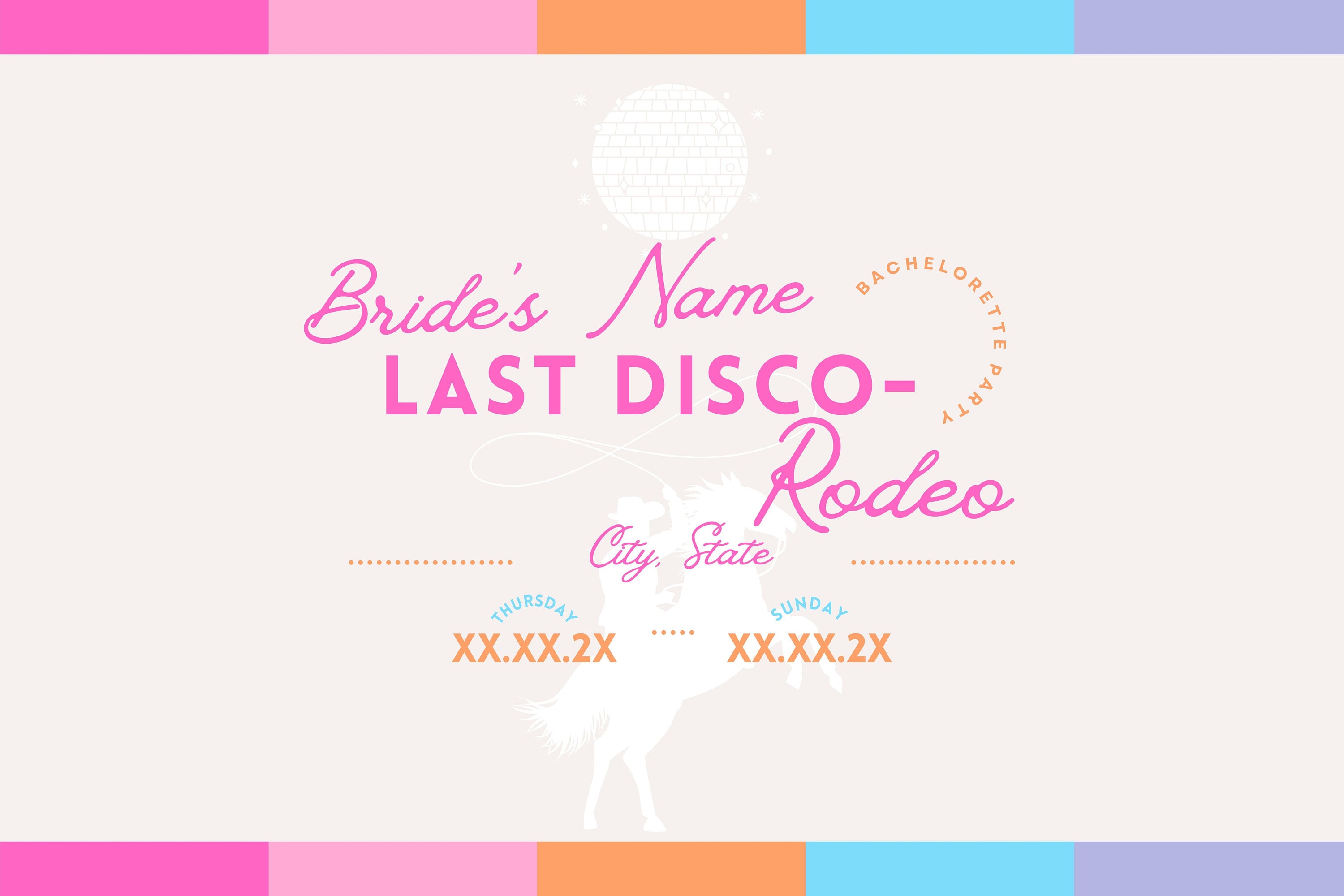 Cowgirl Disco Bachelorette Party Decor Rodeo Disco Bachelorette Decor ...