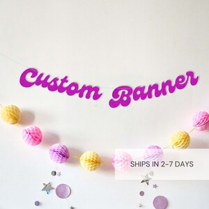 Custom Glitter Banner Personalized Script Glitter Sign String Letter ...