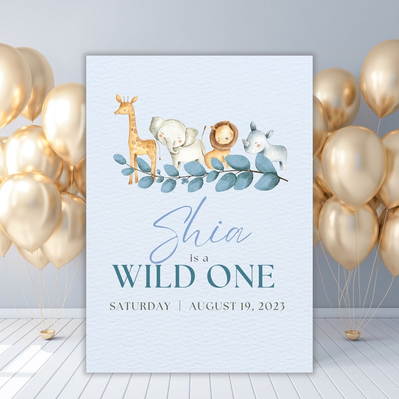 Wild One Birthday Sign First Birthday Sign Jungle Themed - Etsy