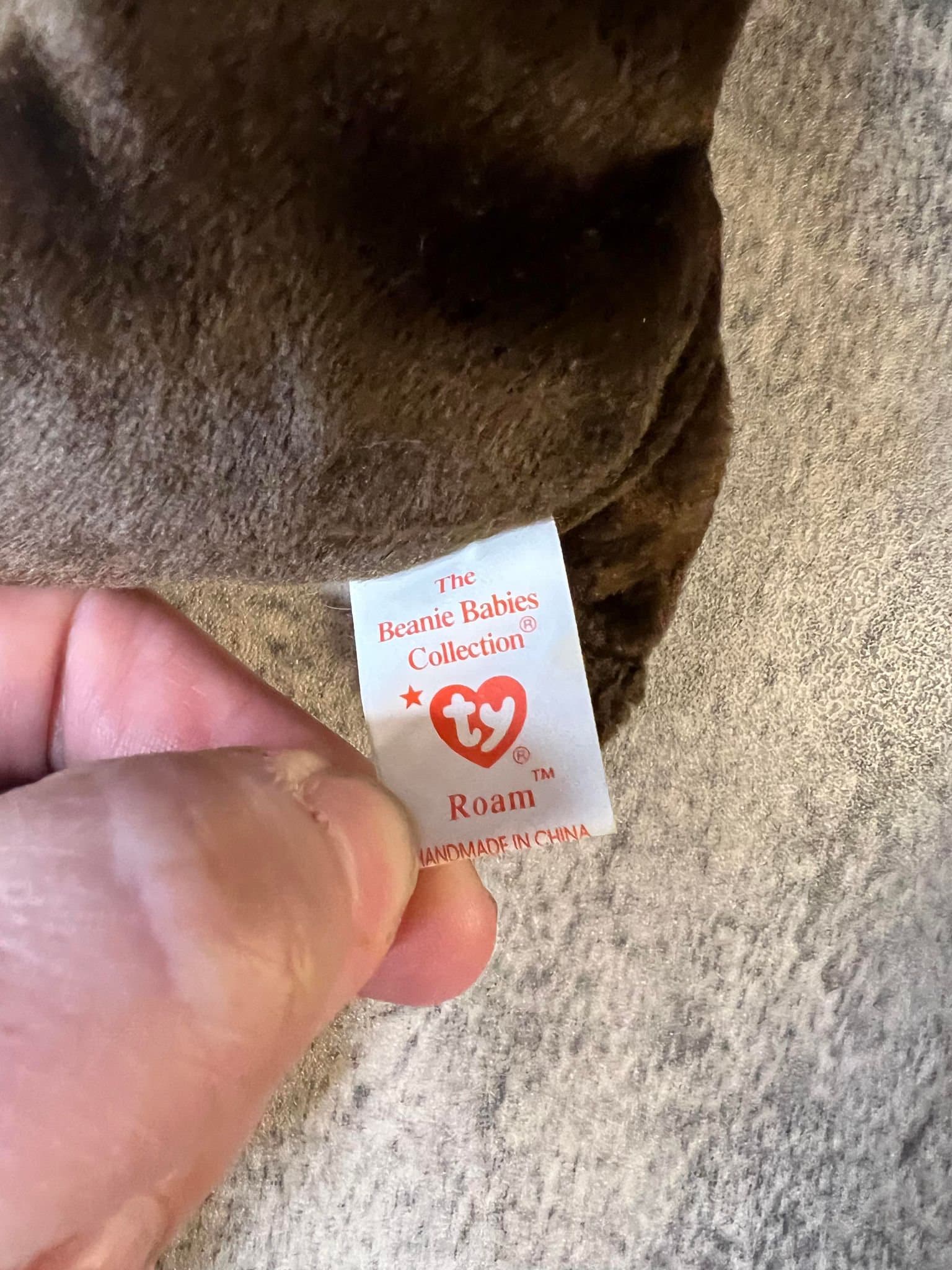 TY Beanie Babies | Roam | 1998 Number Stamp Inside Tush Tag, Tag Errors ...