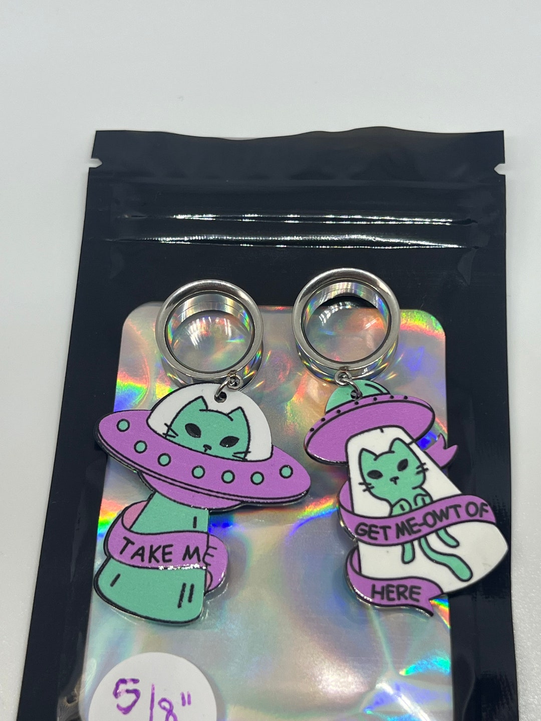 5/8 Kitty Alien Gauges - Etsy