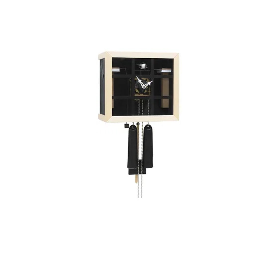 Modern Black Square Glass Pane Cuckoo Clock Case With White Time Hands ...