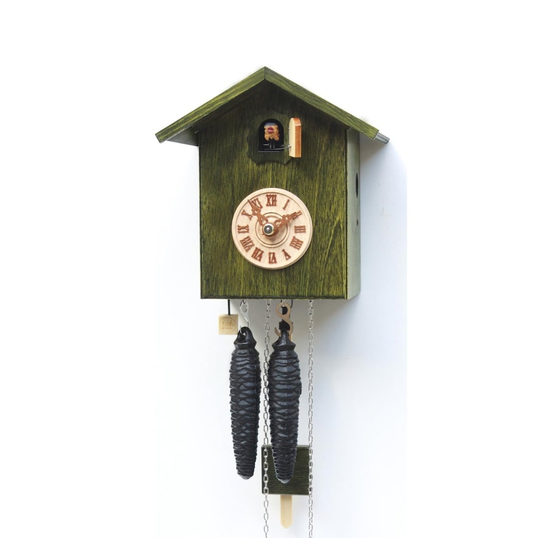 Rustic Green Black Forest Cuckoo Clock, Handmade Cuckoo Clock With Clock Hands, German Cuckoo ...