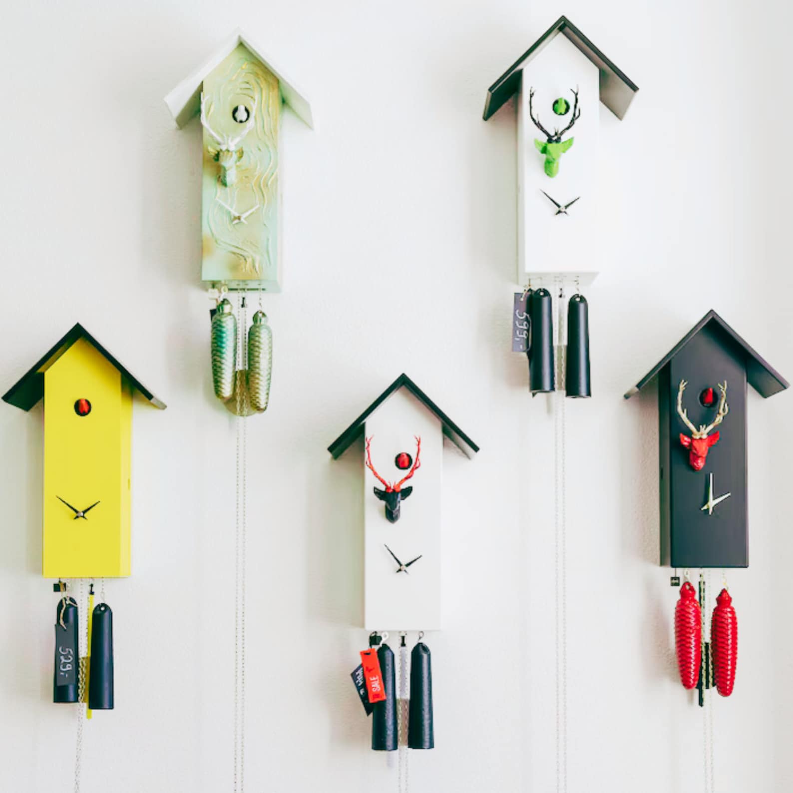 Natural Wood Cuckoo Clock With Deer Head, Deer Cuckoo Clock,handmade ...