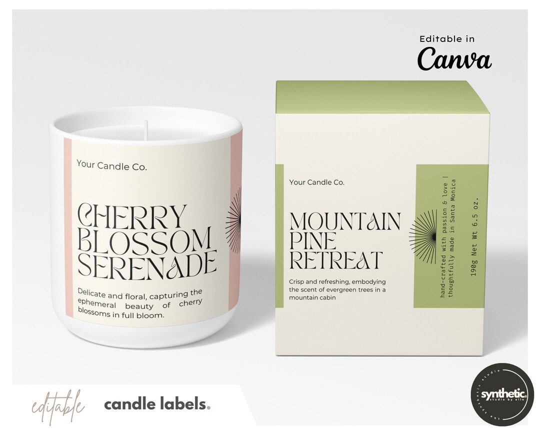 Custom Boho Candle Labels > Editable Candle Label Square > Canva ...