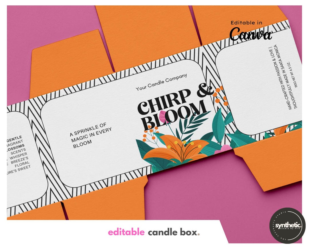 3 Spring Candle Box Templates | Candle Gift Box | Custom Packaging ...
