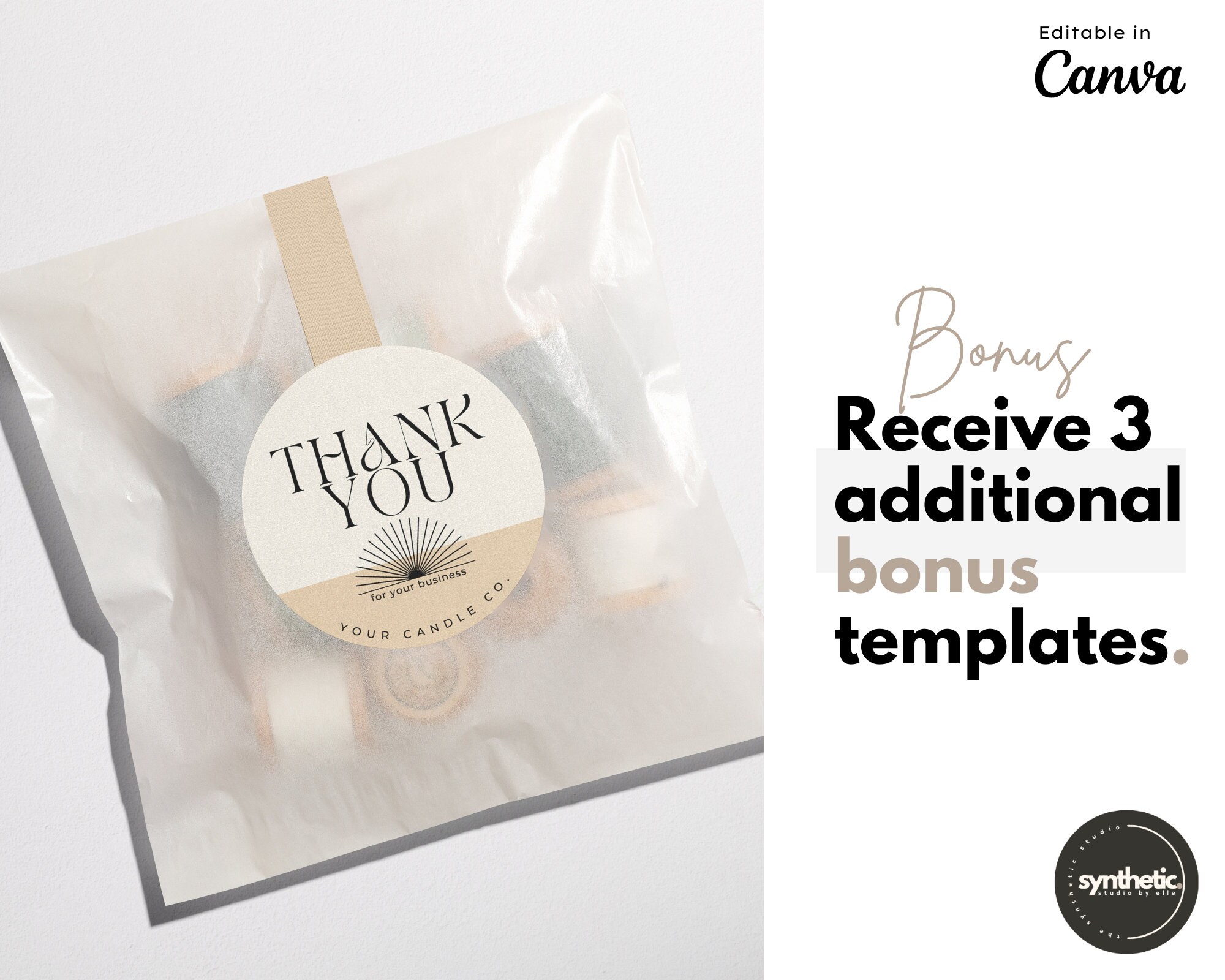 EDITABLE Thank You Sticker & Printable Thank You Label Template, Small ...