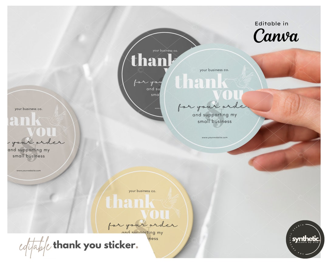Editable Thank You Sticker Template > Round Label > Printable Template ...