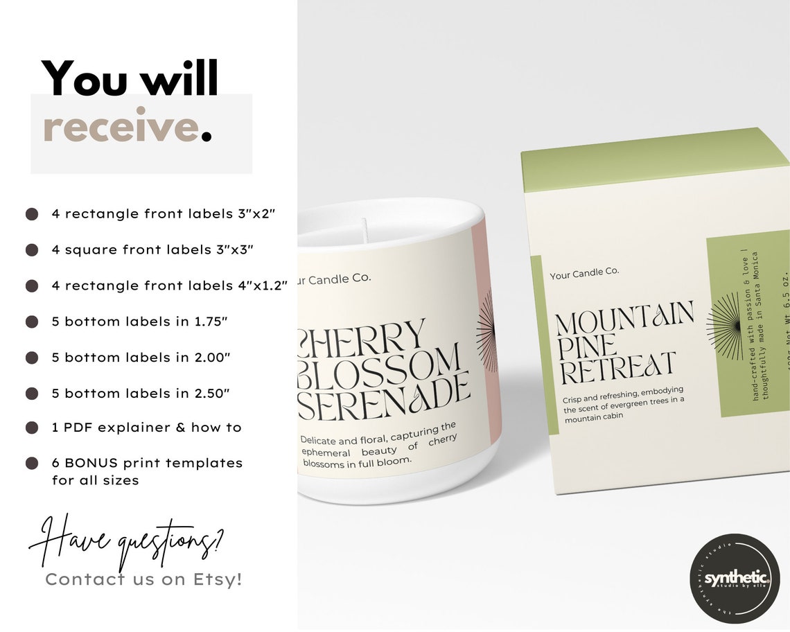 Editable Candle Labels > Square Candle Label > Printable Template Canva ...