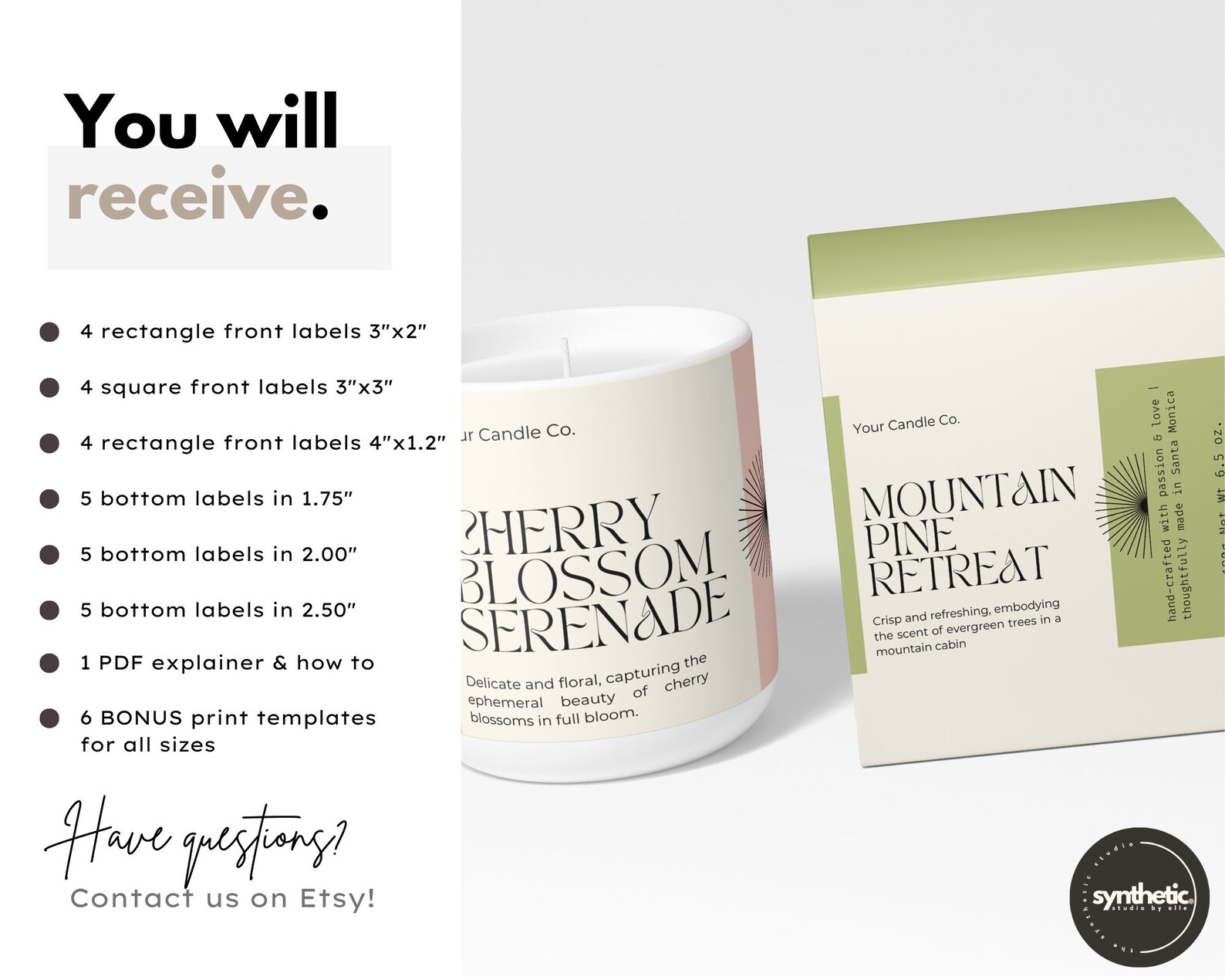 Editable Candle Labels > Square Candle Label > Printable Template Canva ...