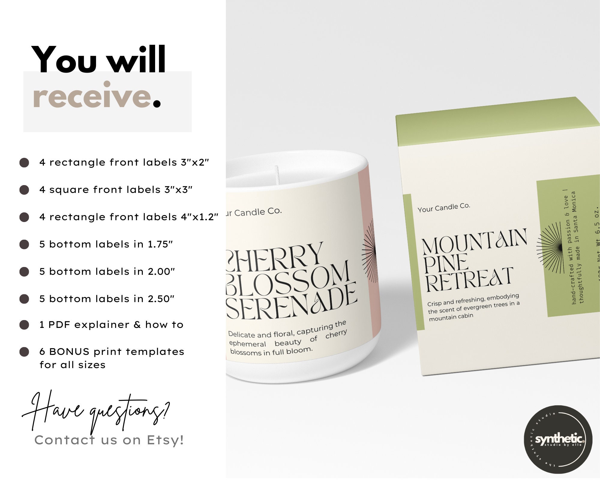 Editable Candle Labels > Square Candle Label > Printable Template Canva ...