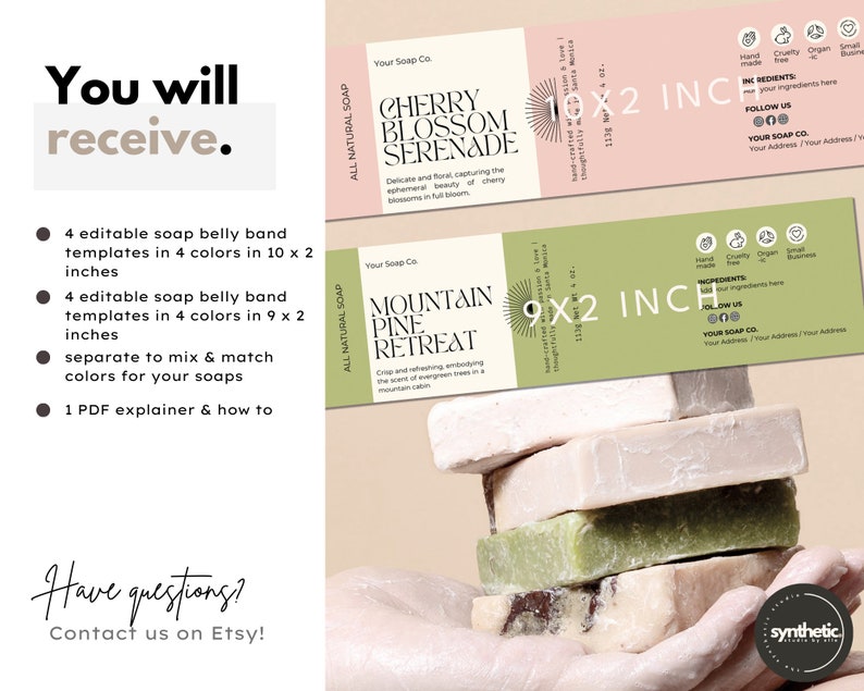 Editable Soap Labels Canva Templates. Printable Custom Soap Labels ...