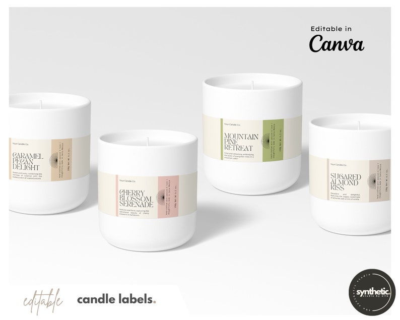 Editable Candle Labels > Square Candle Label > Printable Template Canva ...