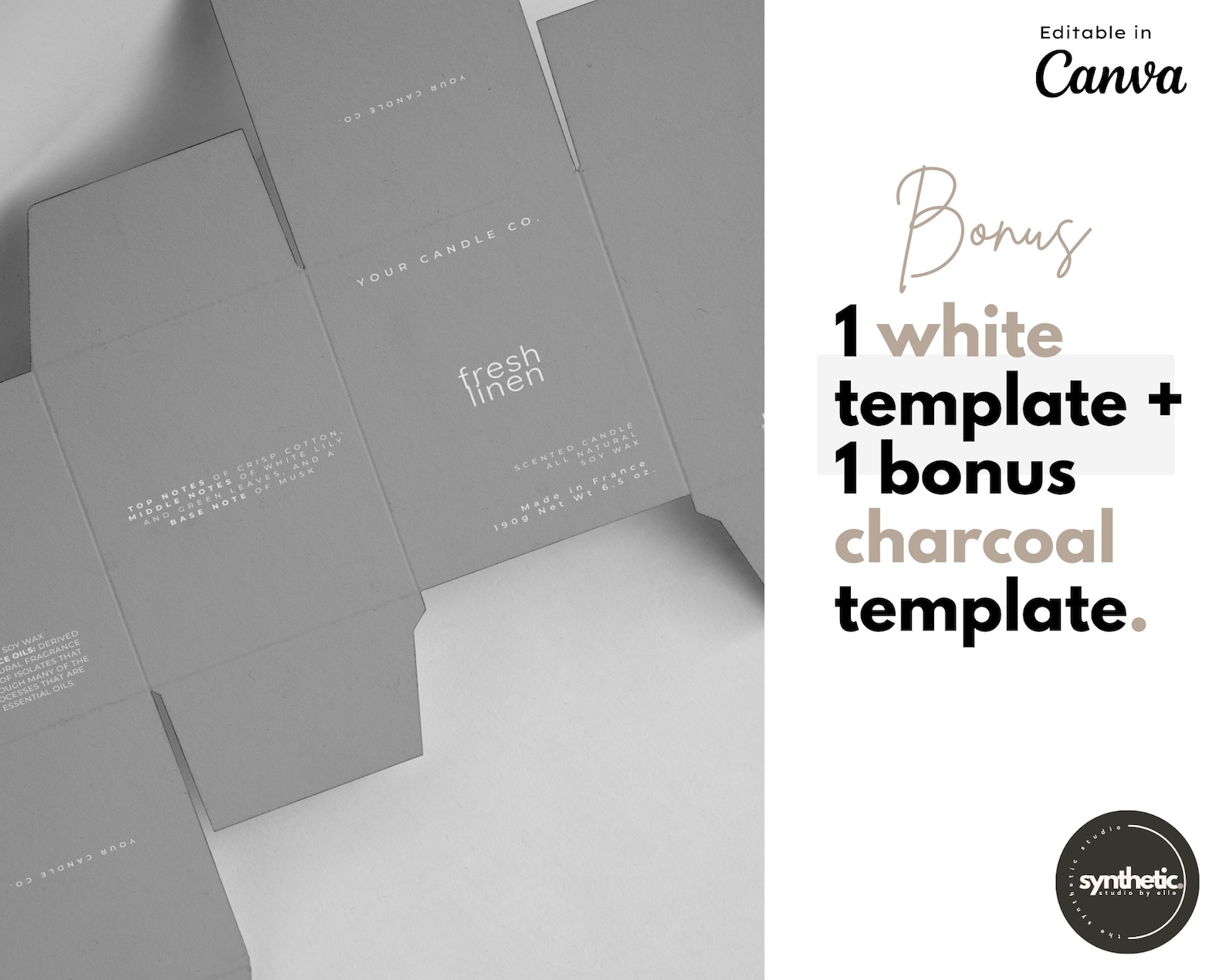 2 Personalized Candle Box Templates & Candle Gift Box | Minimalistic ...