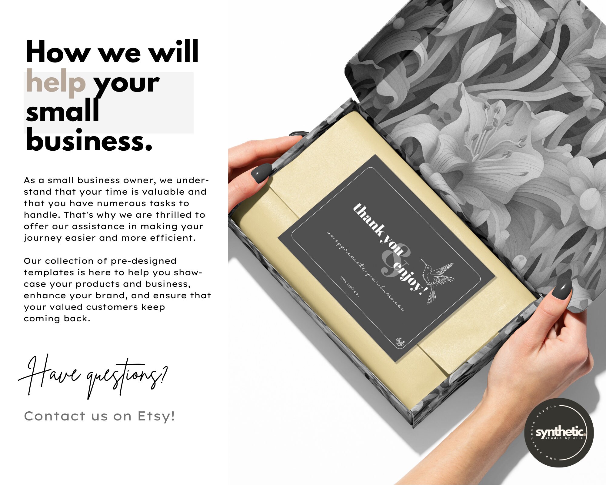 Editable Wax Melt Care Cards > Thank You Card > Printable Canva ...