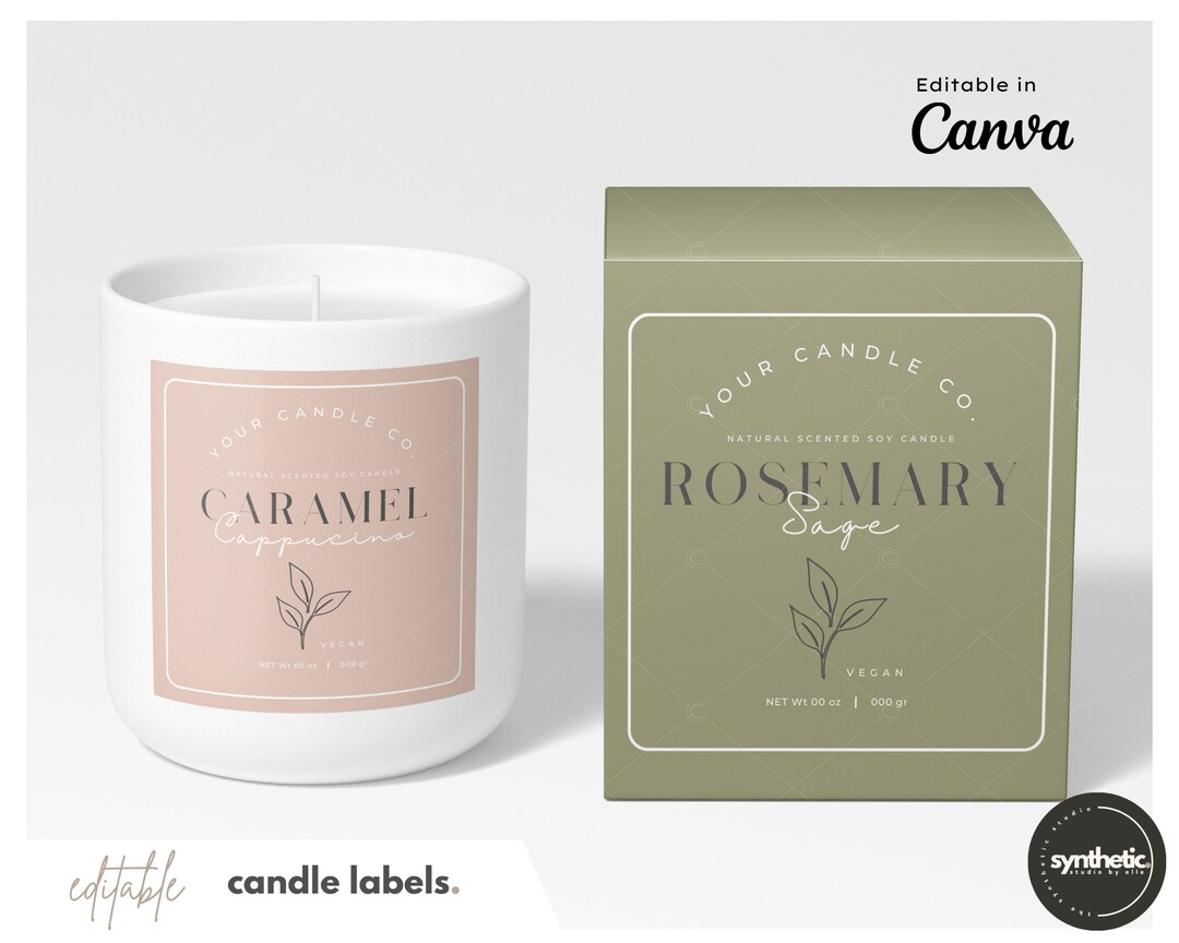 DIY Candle Label Templates - Printable and Editable Candle Packaging ...