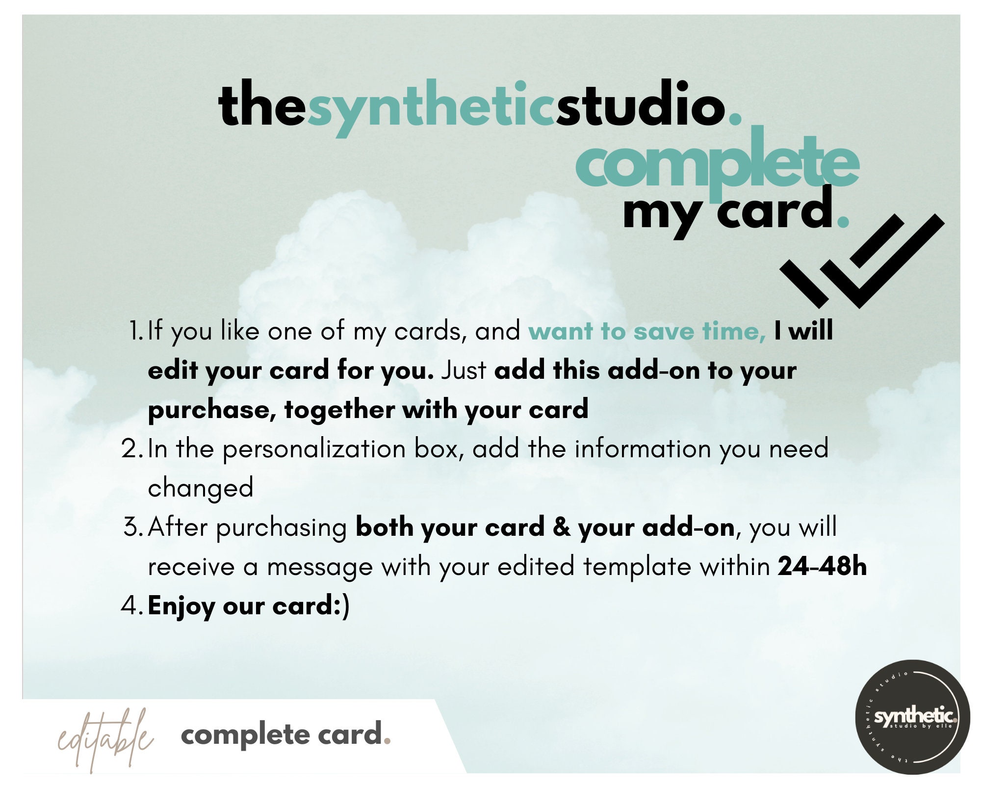 Complete My Card Template ONLY | Custom Template Completion | Editing ...