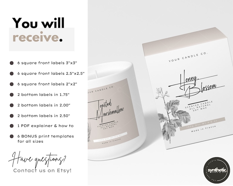 Personalized Candle Labels > Candle Label Sticker > Printable Template ...