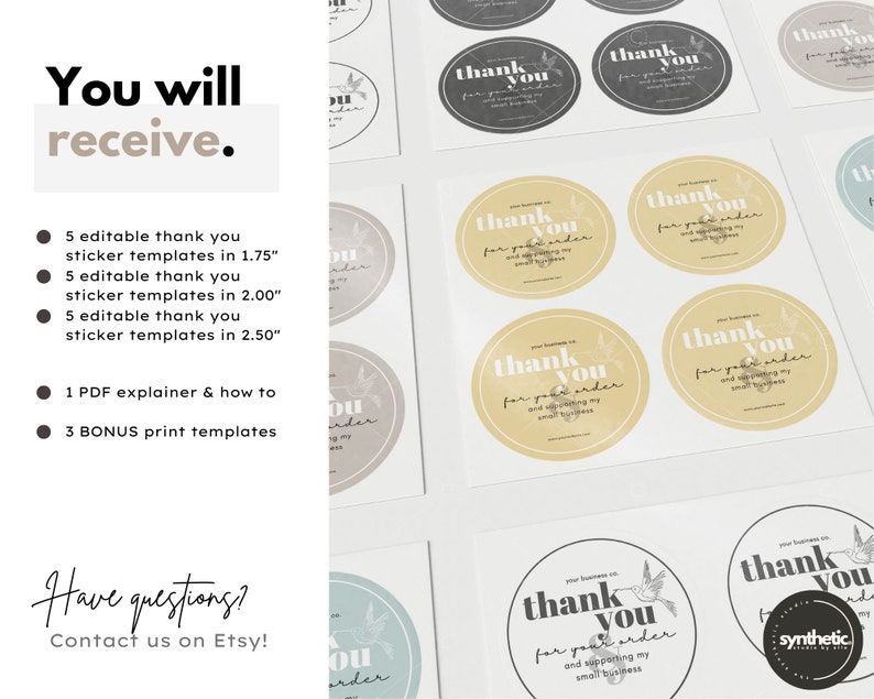 Editable Thank You Sticker Template > Round Label > Printable Template ...
