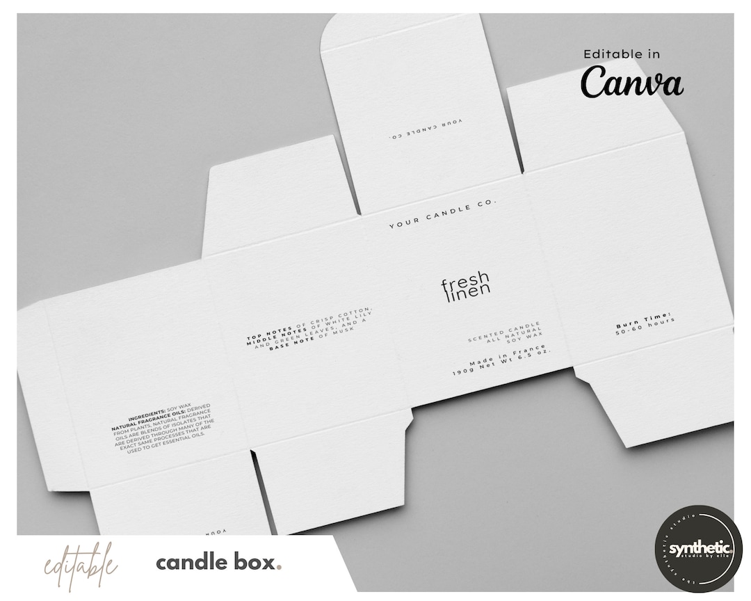 2 Personalized Candle Box Templates & Candle Gift Box | Minimalistic ...