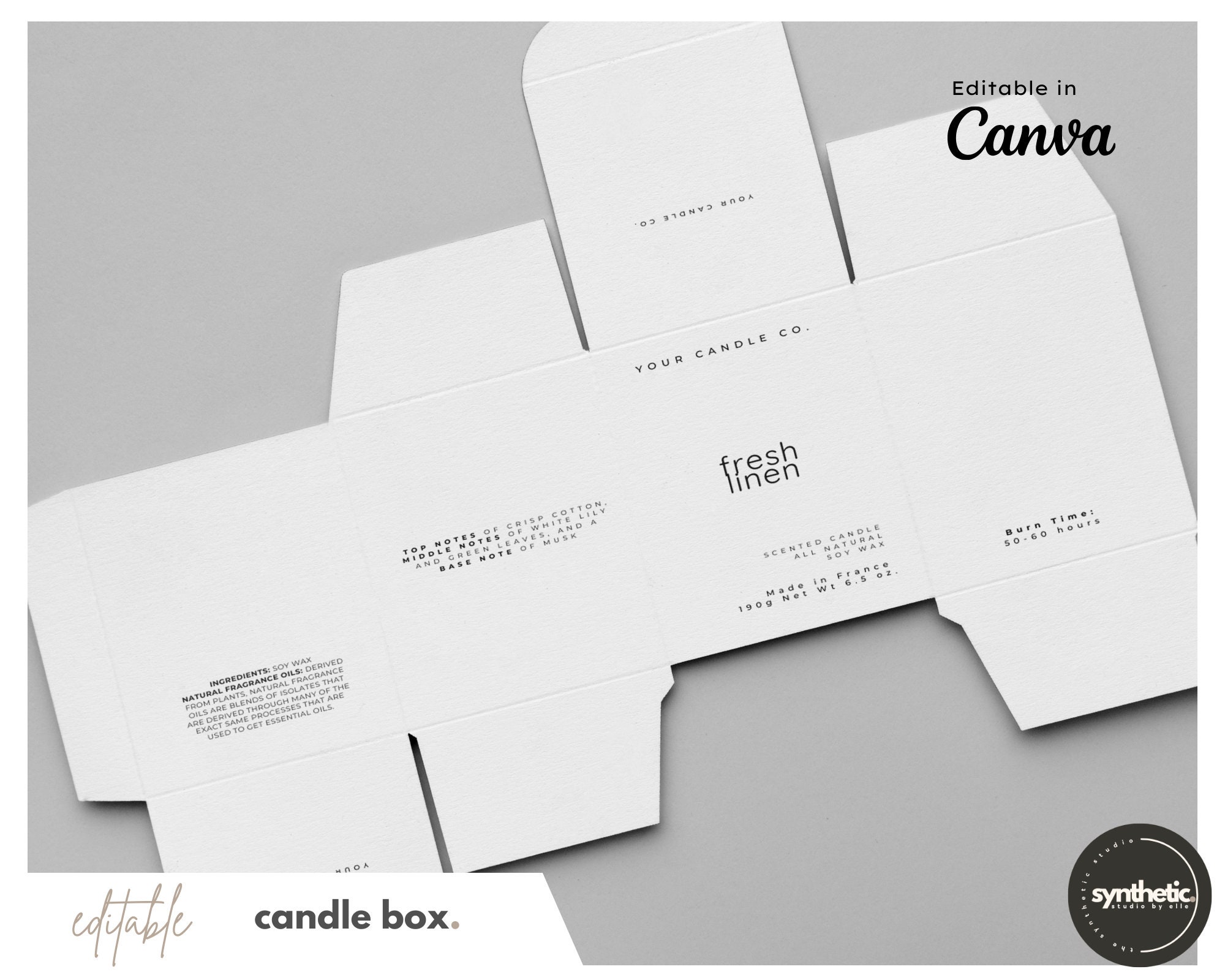 2 Personalized Candle Box Templates & Candle Gift Box | Minimalistic ...