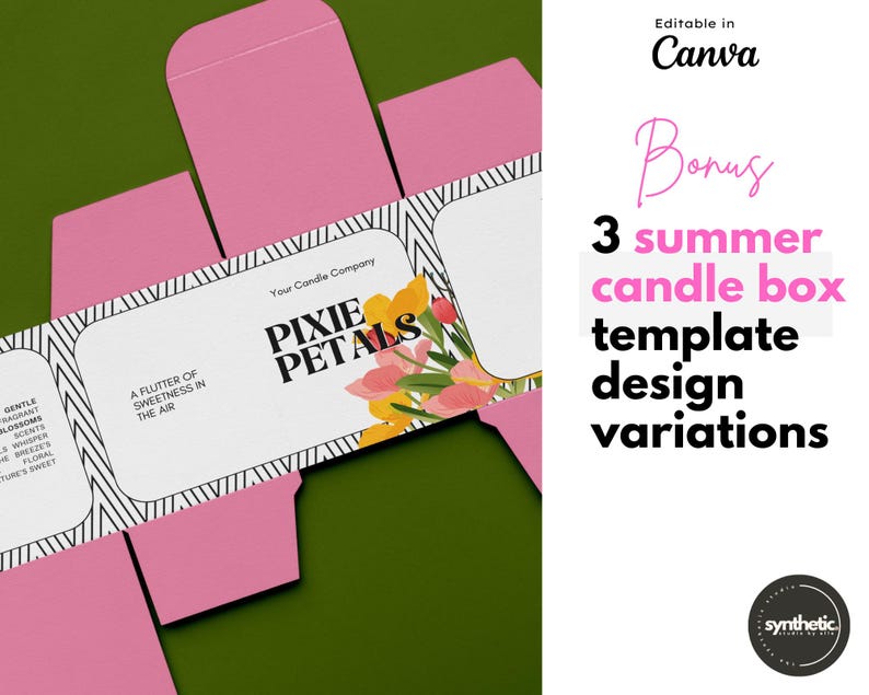 3 Spring Candle Box Templates | Candle Gift Box | Custom Packaging ...