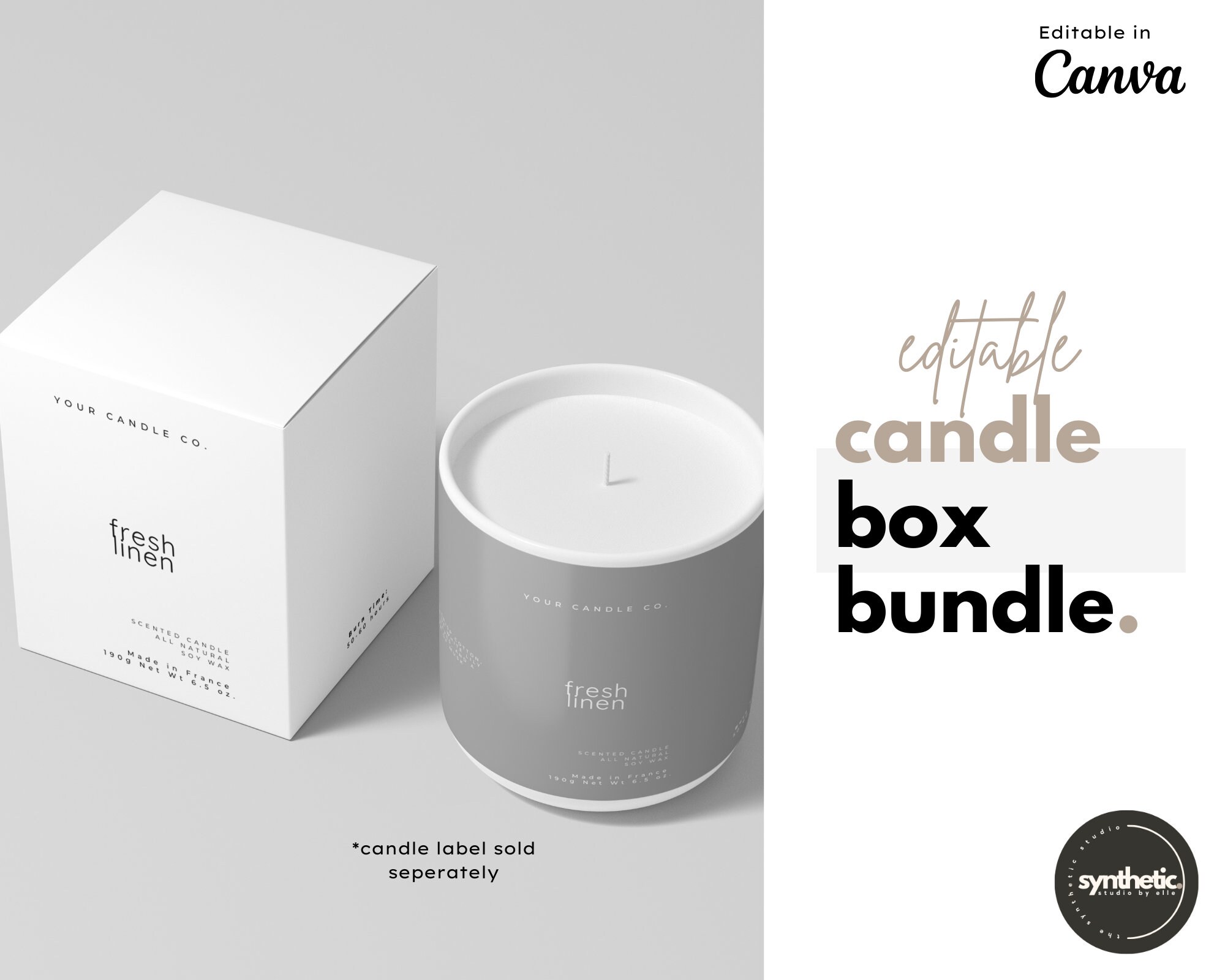 2 Personalized Candle Box Templates & Candle Gift Box | Minimalistic ...