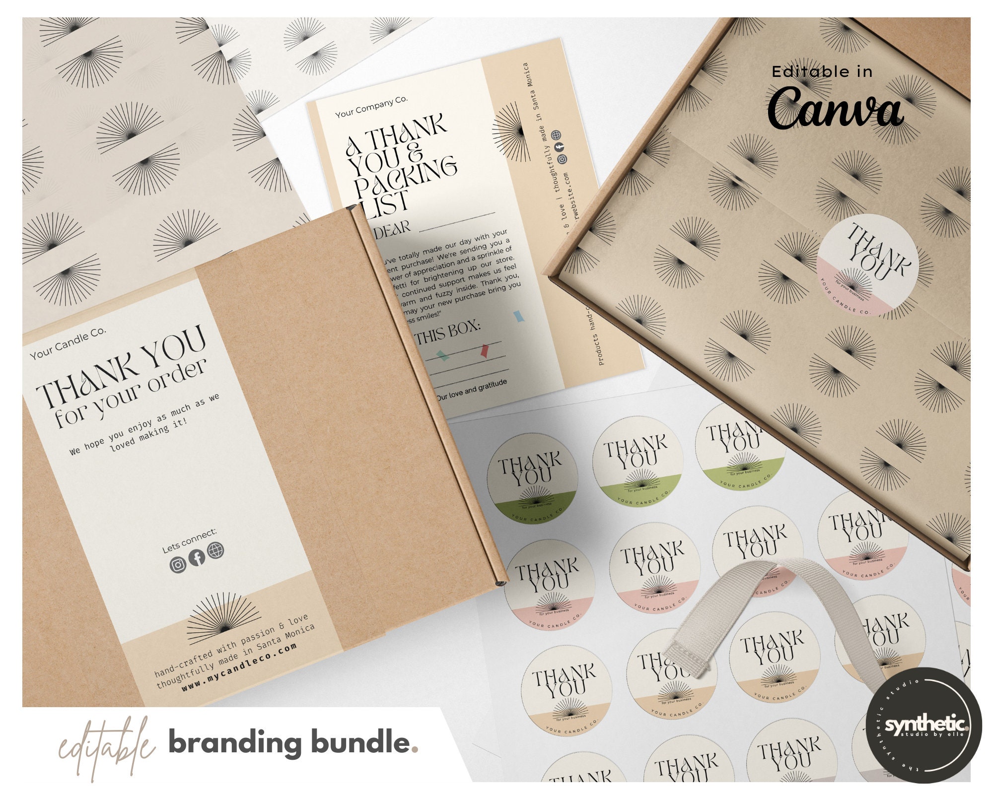 Custom Packaging | Editable Branding Kit, Branding Package, Modern ...