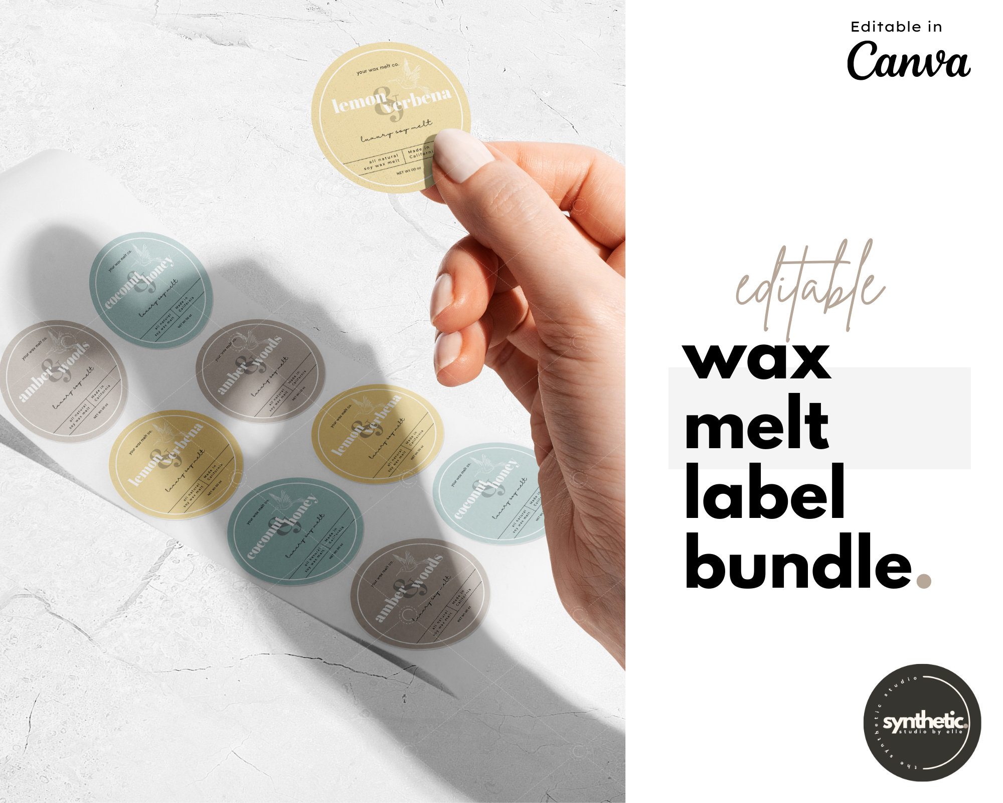 Editable Wax Melt Labels > Round Wax Melt Label > Printable Template ...
